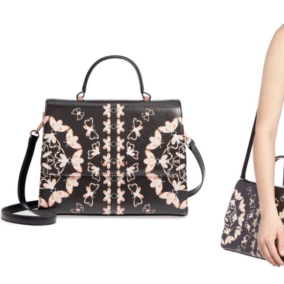 Ted Baker London | Bags | Ted Baler Elegant Black Floral Handbag | Poshmark